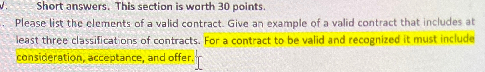 Solved Short answers. This section is worth 30 | Chegg.com