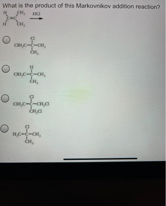 Solved What is the product of this Markovnikov addition | Chegg.com