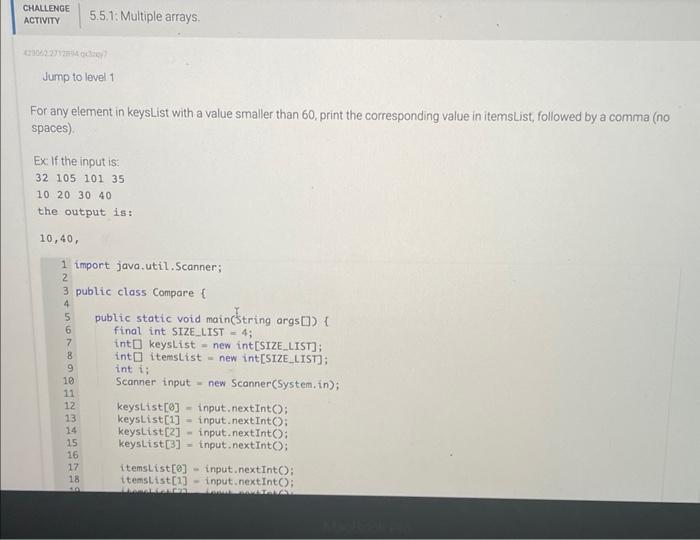 Solved Jump to level 1 For any element in keysList with a | Chegg.com