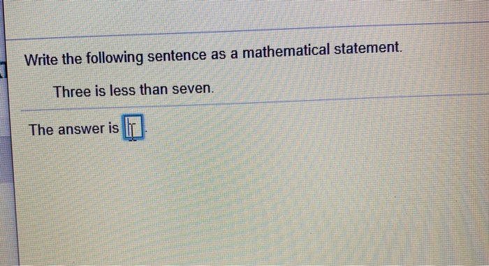 Solved Write the following sentence as a mathematical | Chegg.com