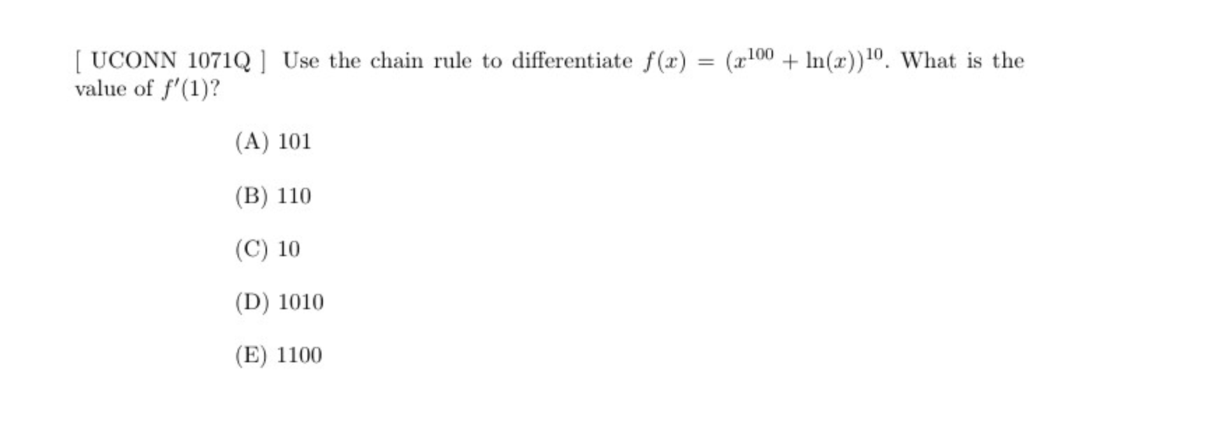 Solved [ ﻿UCONN 1071Q] ﻿Use the chain rule to differentiate | Chegg.com