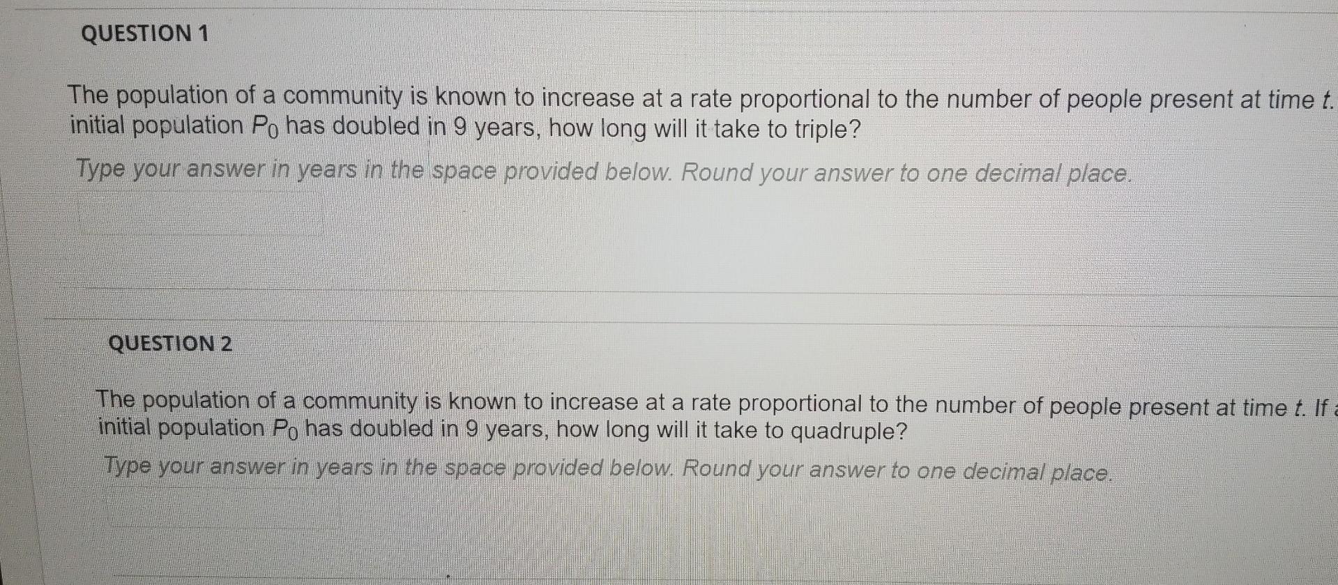 Solved QUESTION 1 The population of a community is known to | Chegg.com