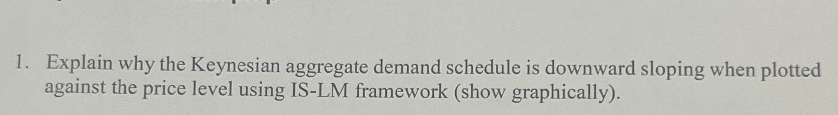 Solved Explain why the Keynesian aggregate demand schedule | Chegg.com