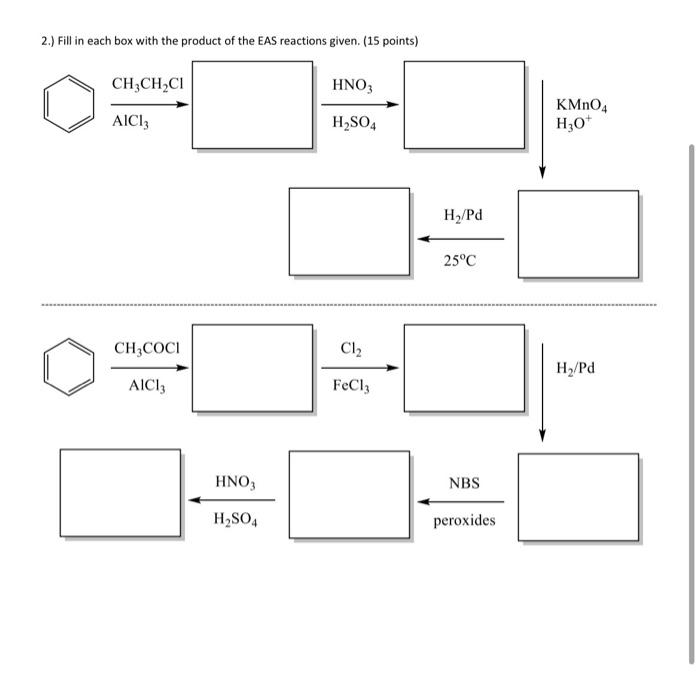 Solved 2.) Fill in each box with the product of the EAS | Chegg.com