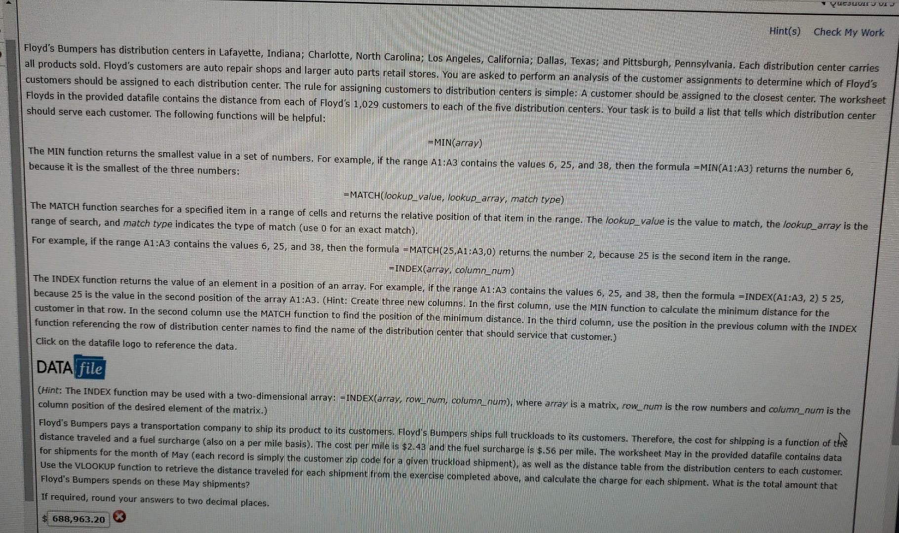 Solved 1,029 customers to each of the five distribution | Chegg.com