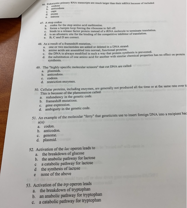 Solved Fukaryotic primary RNA transcripts are much larger | Chegg.com