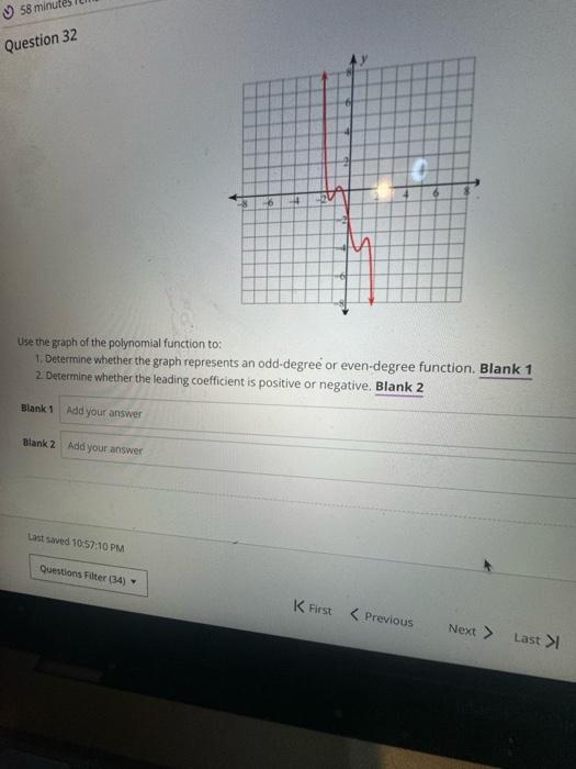 Solved Use the graph of the polynomial function to: 1, | Chegg.com
