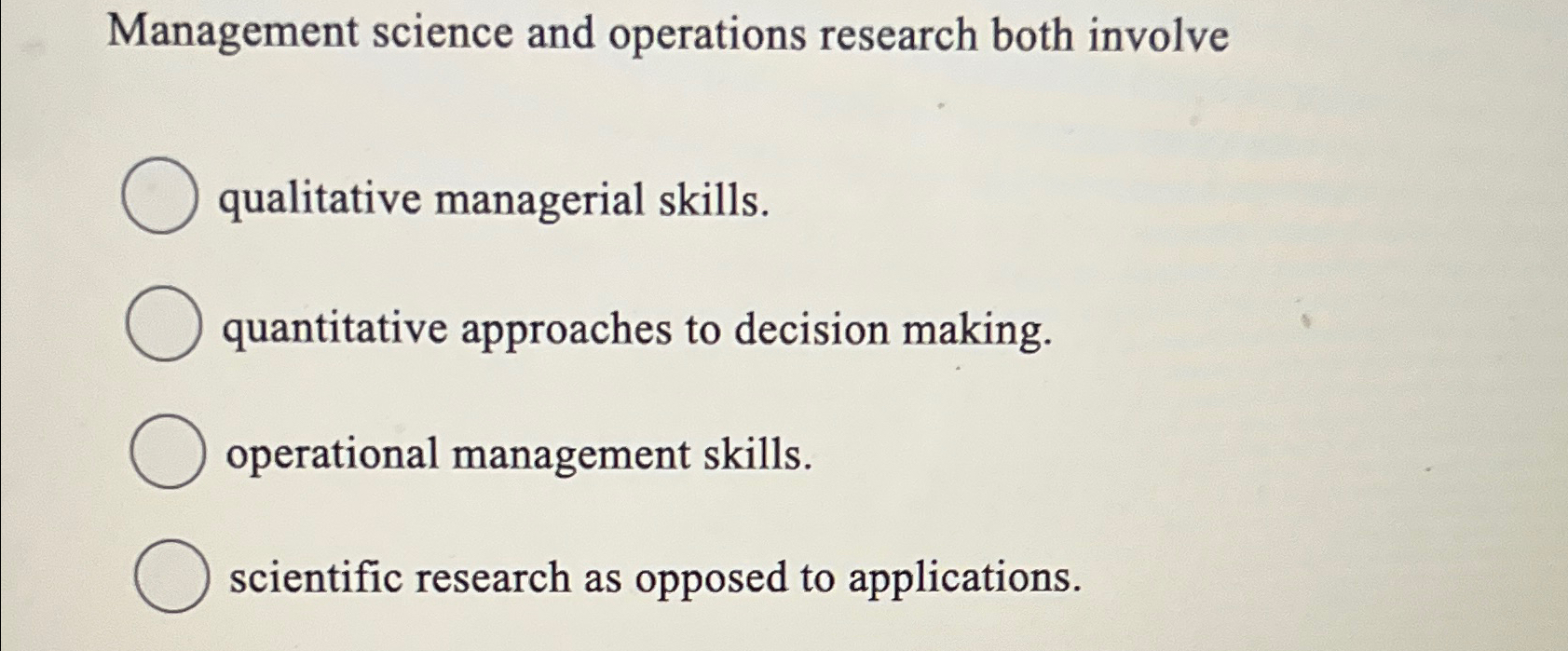 Solved Management science and operations research both | Chegg.com