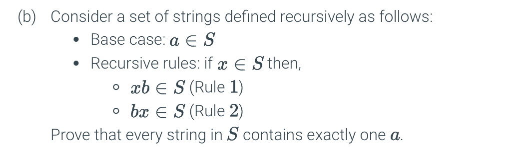 Solved B ﻿consider A Set Of Strings Defined Recursively As