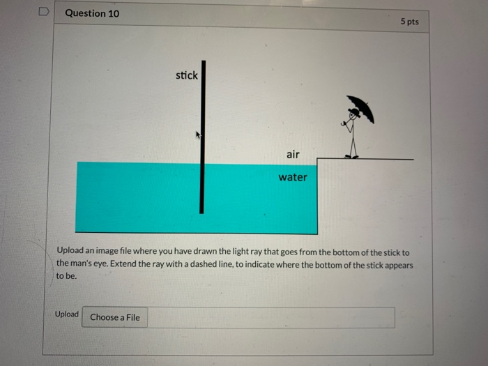 Solved D Question 10 5 pts stick water Upload an image file | Chegg.com