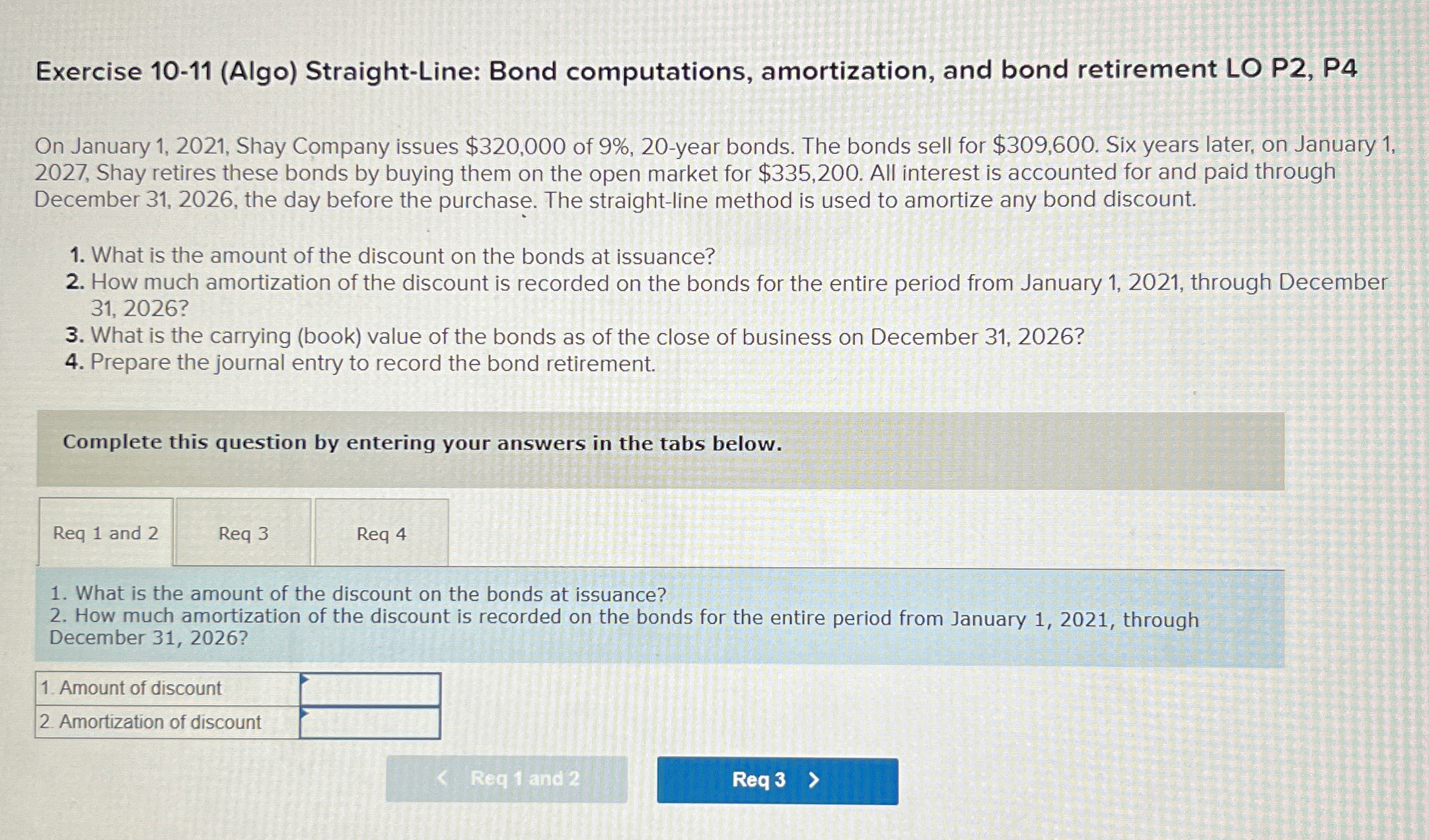 Solved Exercise 10-11 (Algo) ﻿Straight-Line: Bond | Chegg.com