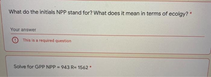 Solved What do the initials NPP stand for? What does it mean | Chegg.com