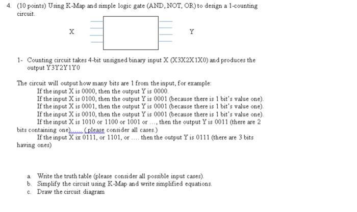 Solved Using K-Map and simple logic gate (AND, NOT, OR) to | Chegg.com