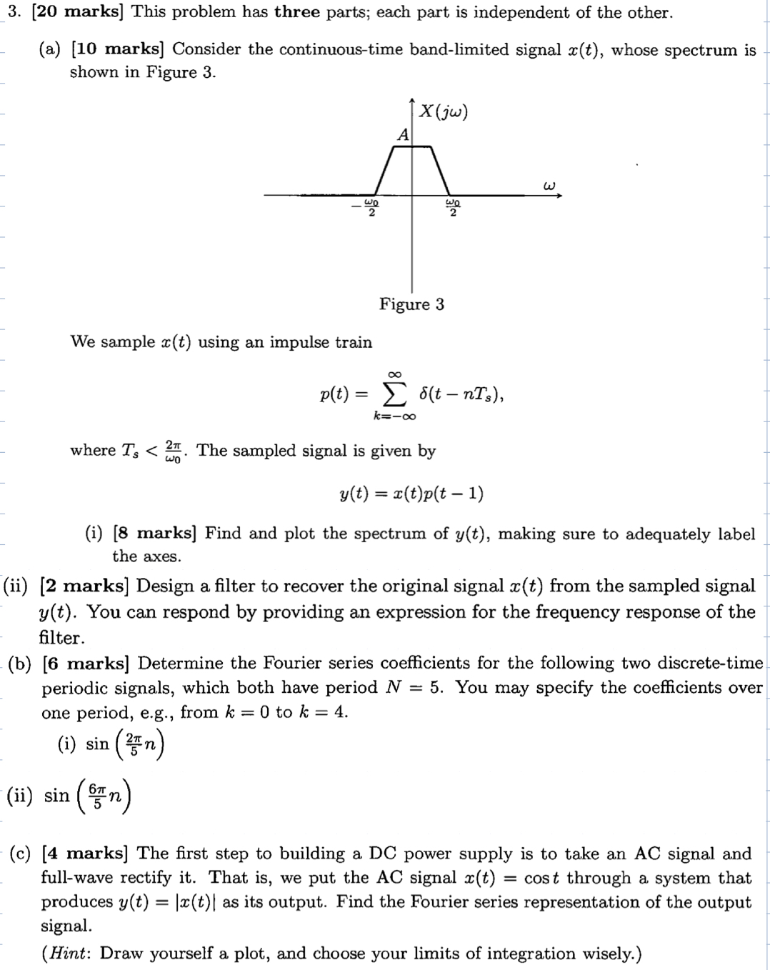 [20 ﻿marks] ﻿This problem has three parts; each part | Chegg.com