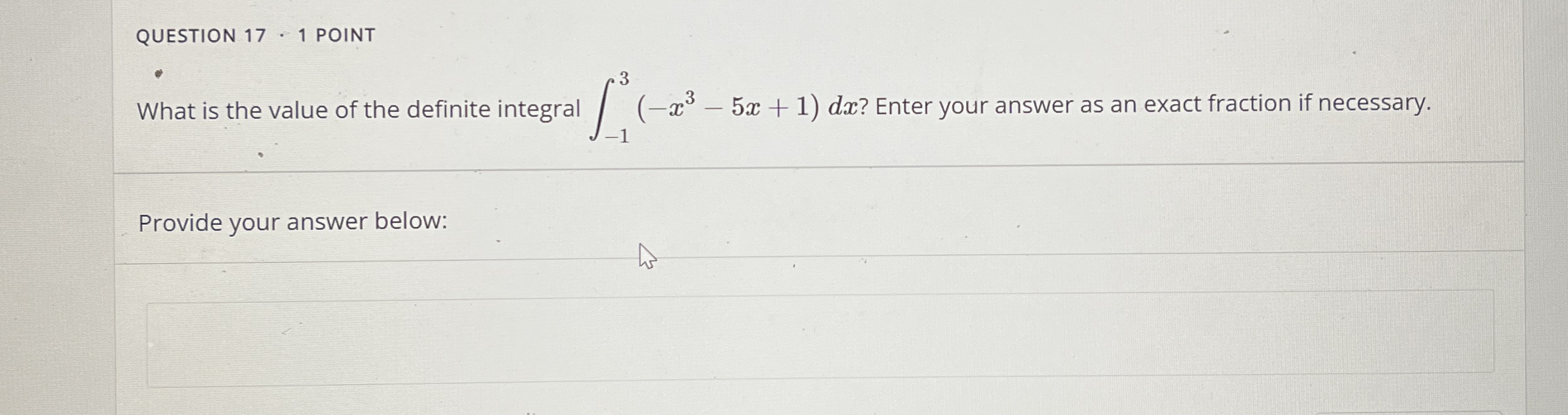 QUESTION 17 • 1 ﻿POINTWhat is the value of the | Chegg.com