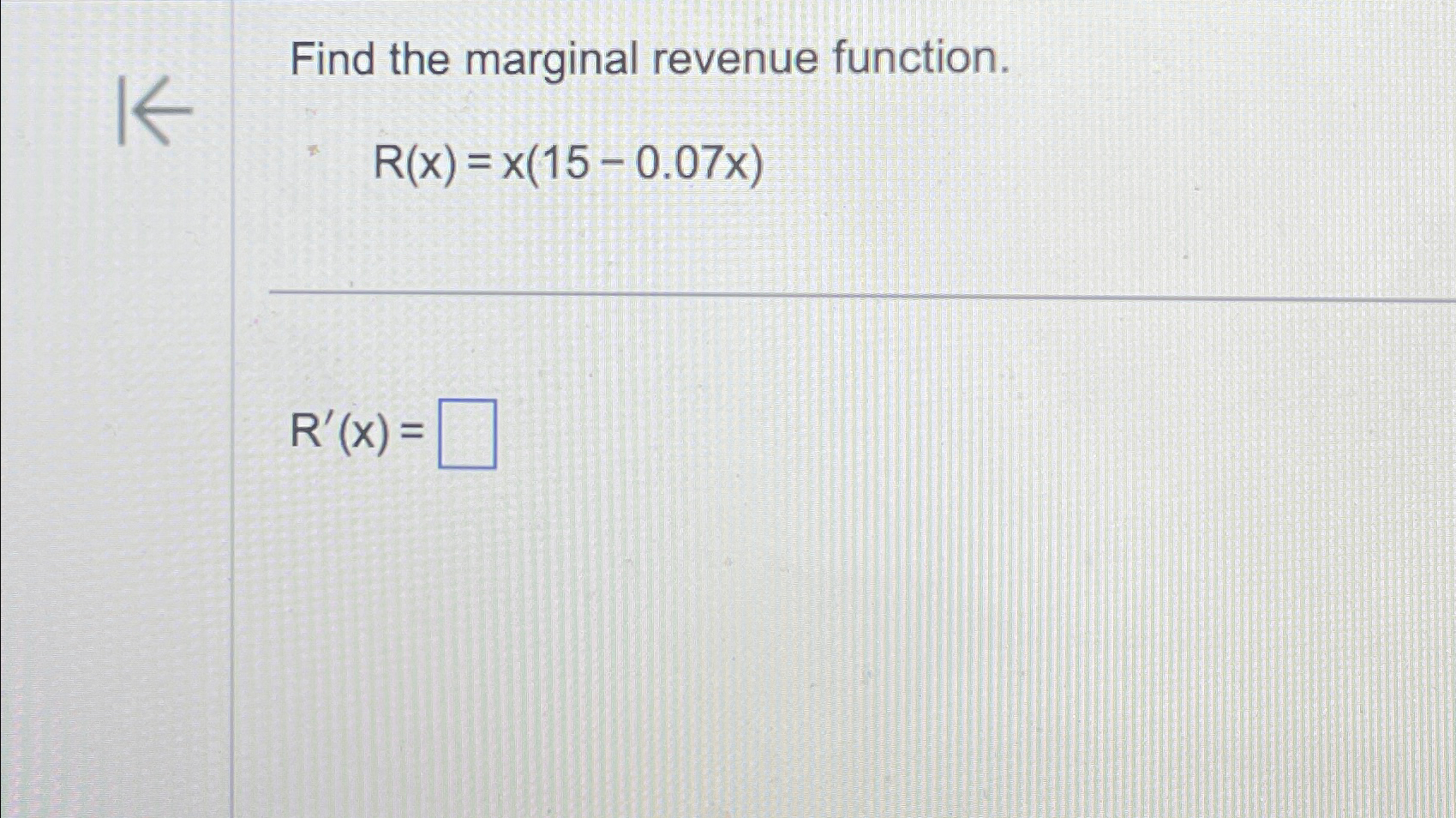 Solved Find the marginal revenue | Chegg.com