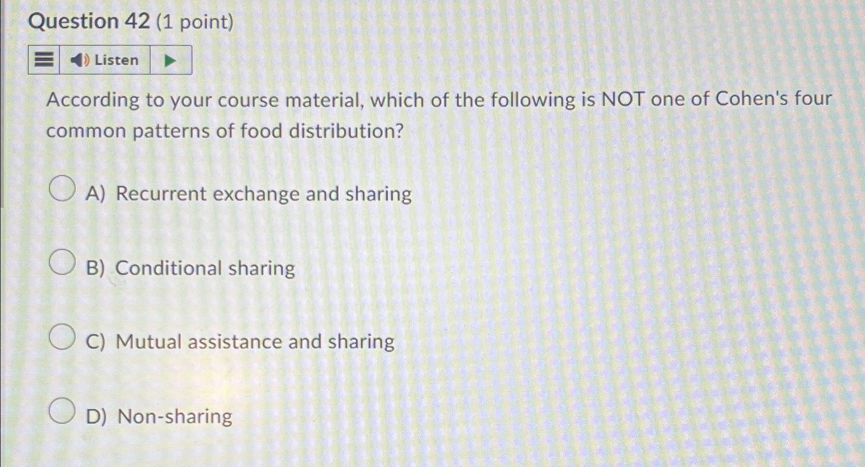 Solved Question 42 (1 ﻿point)ListenAccording to your course | Chegg.com