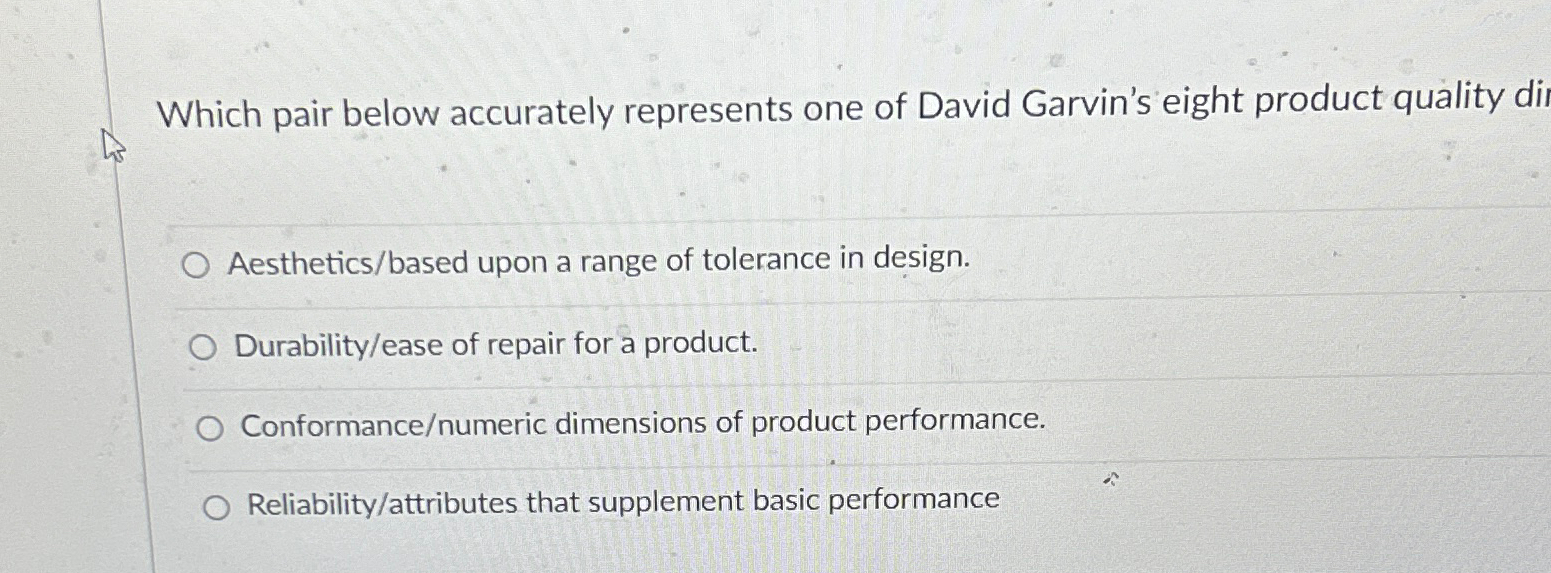 Solved Which pair below accurately represents one of David | Chegg.com