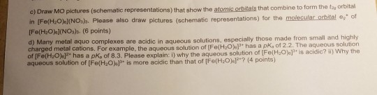 Solved (30 points extra credit) Metal aquo complexes are | Chegg.com