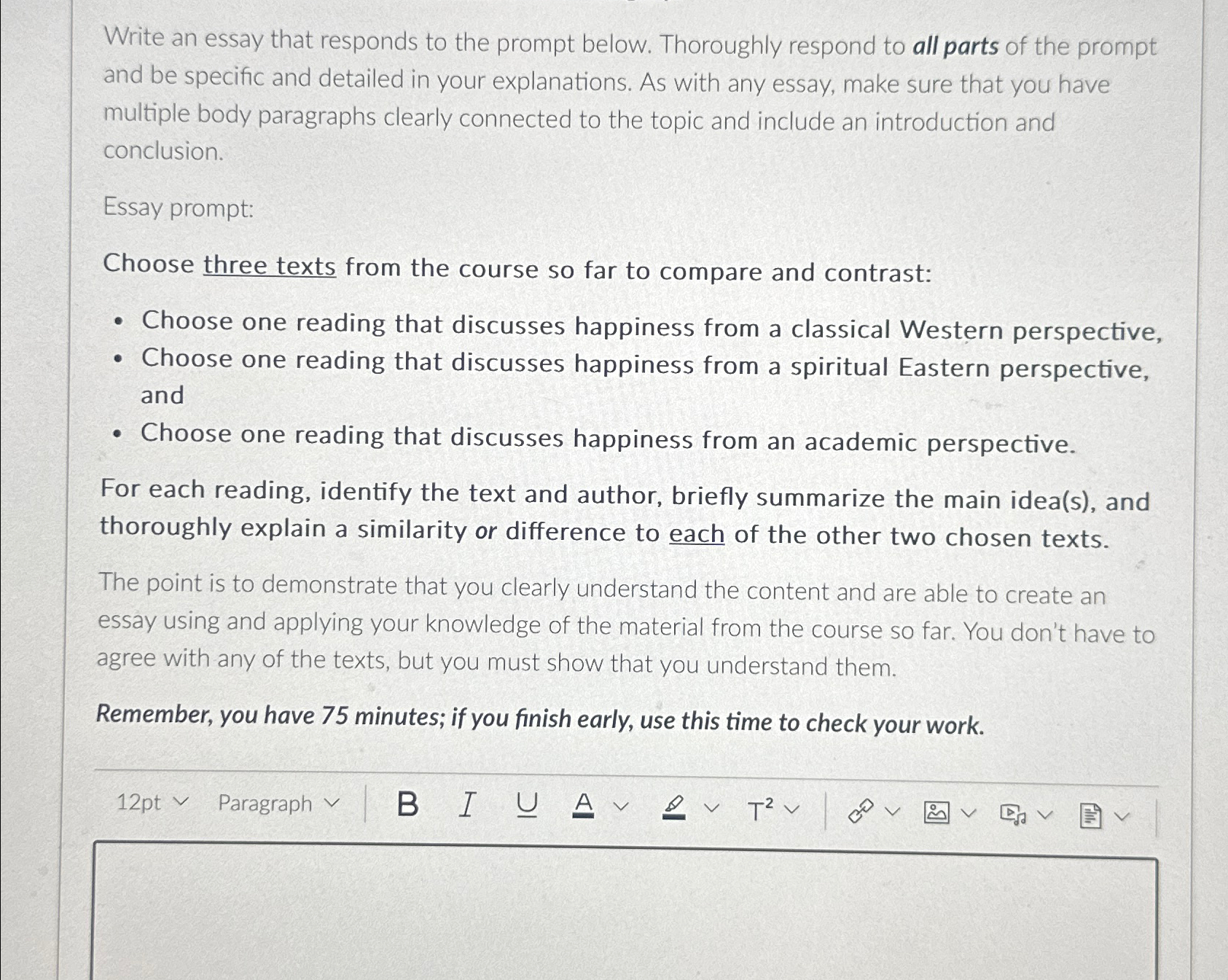 Solved Write an essay that responds to the prompt below. | Chegg.com