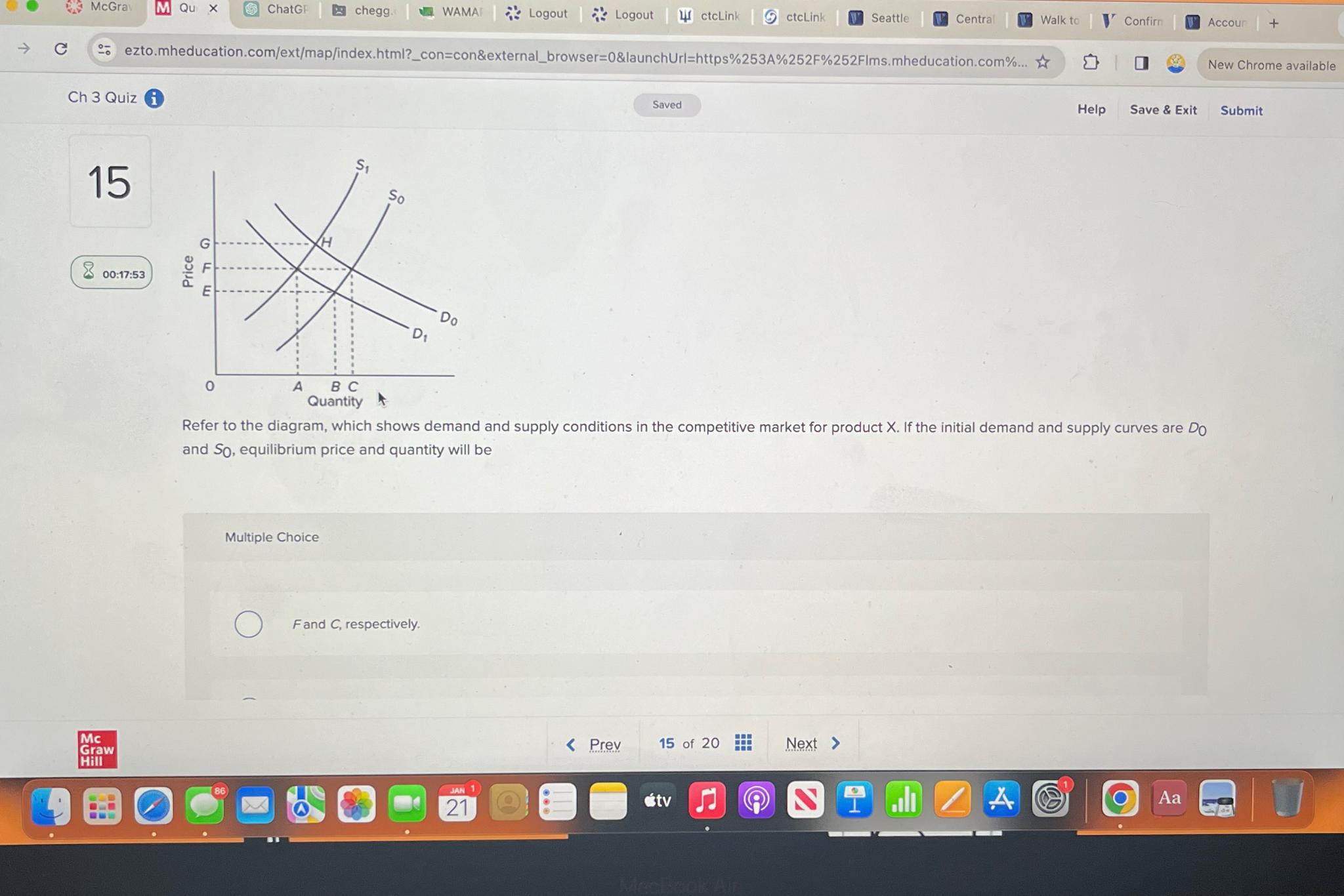 Solved Ch 3 ﻿Quiz iSavedHelpSave & ExitSubmit1500:17:53Refer | Chegg.com