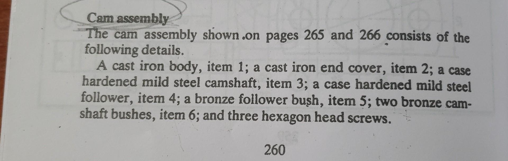 Solved Cam assembly The cam assembly shown on pages 265 and | Chegg.com