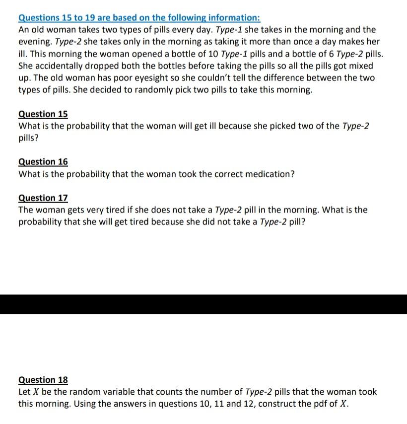 Questions 15 to 19 are based on the following | Chegg.com