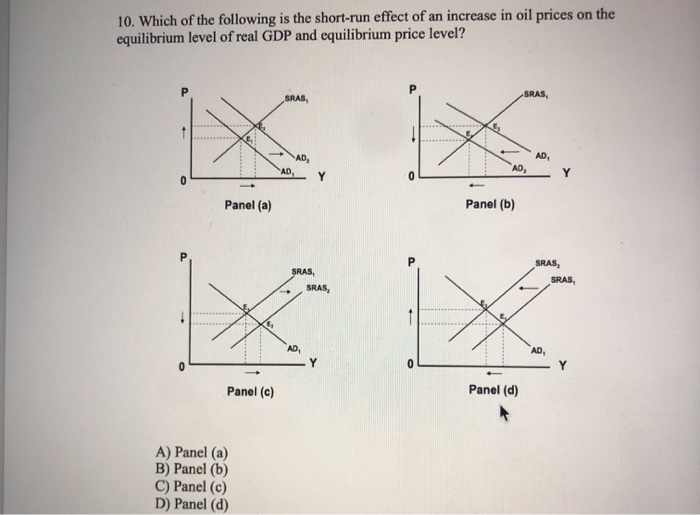 Solved 10. Which of the following is the short-run effect of | Chegg.com
