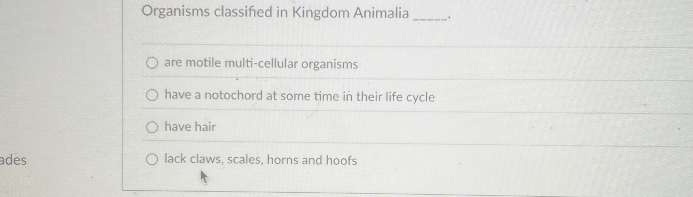 Solved Organisms classified in Kingdom Animalia q,are motile | Chegg.com