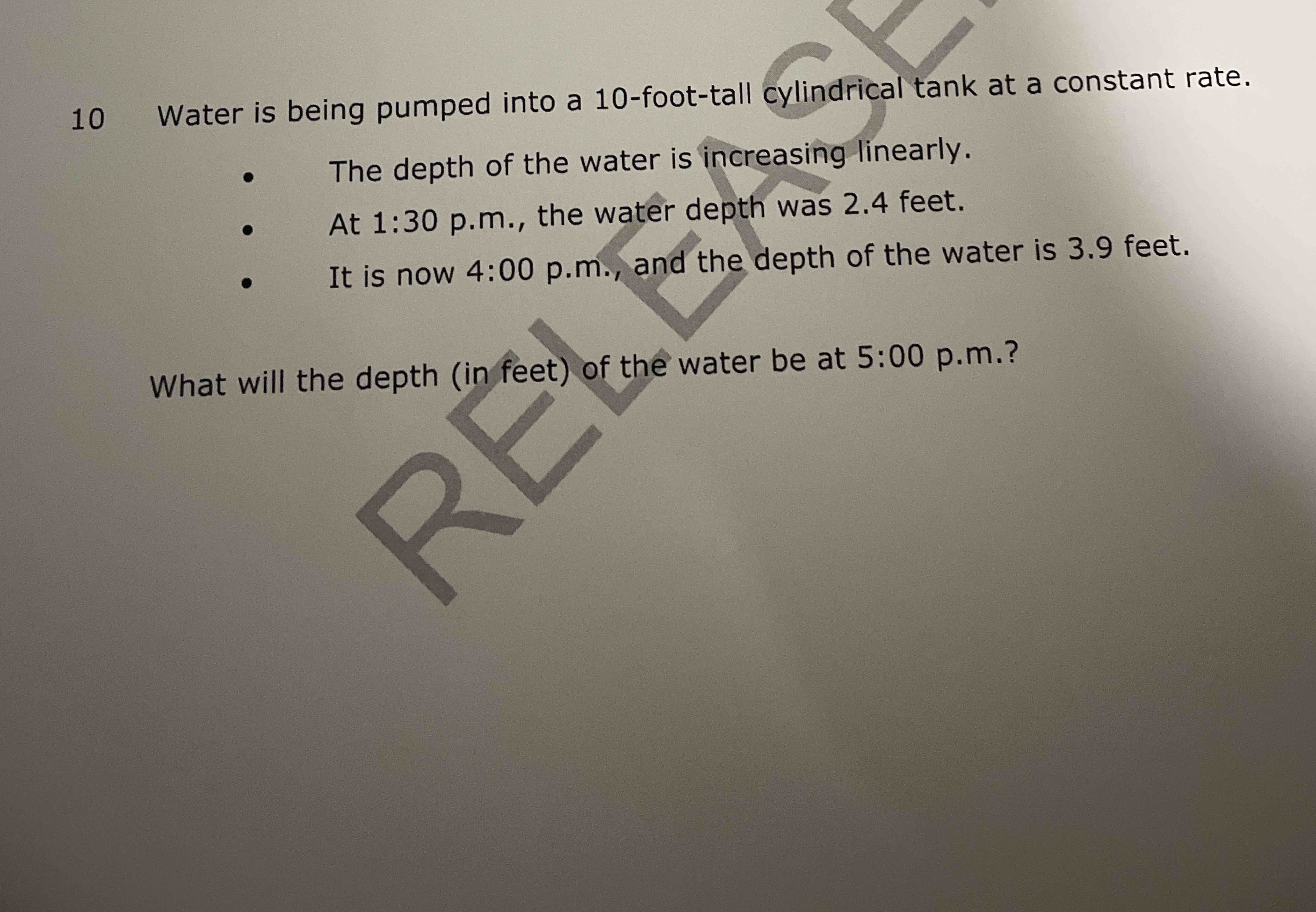 Solved 10 ﻿Water is being pumped into a 10 -foot-tall | Chegg.com