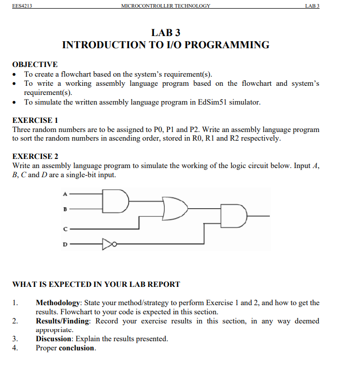 Solved LAB 3 ﻿INTRODUCTION TO I/O PROGRAMMING OBJECTIVE To | Chegg.com