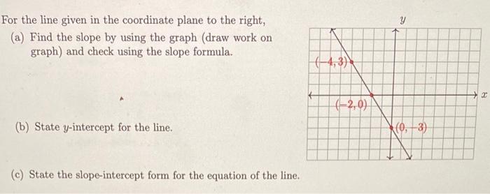 Solved For the line given in the coordinate plane to the | Chegg.com