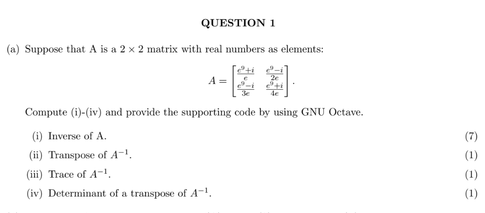 Solved QUESTION 1(a) ﻿Suppose that A is a 2×2 ﻿matrix with | Chegg.com