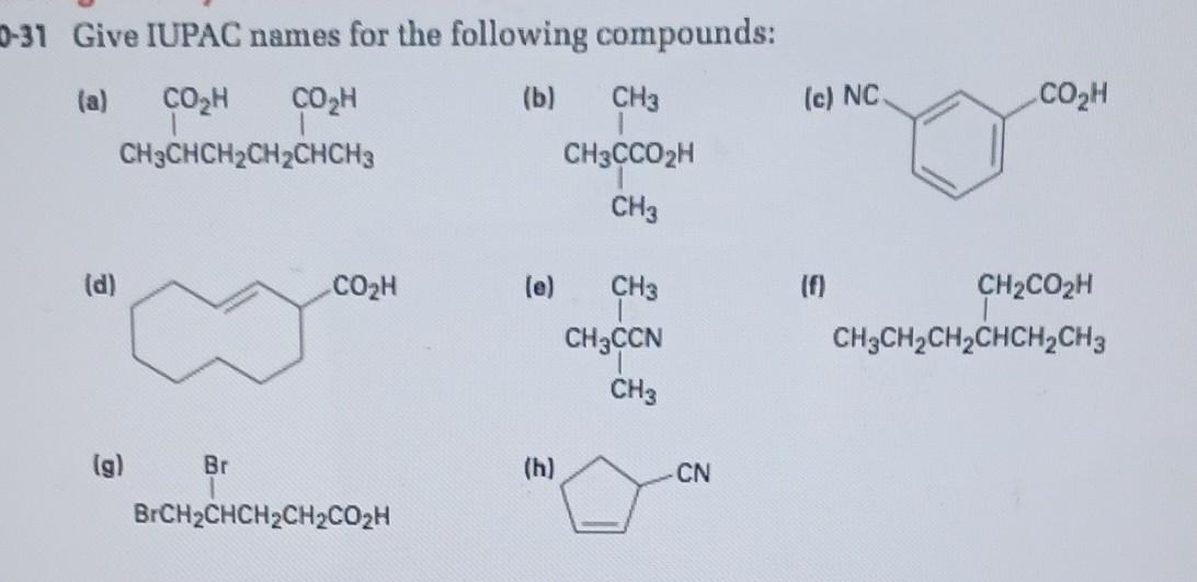 Solved -31 Give IUPAC names for the following compounds: (a) | Chegg.com