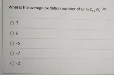 Solved What is the average oxidation number of Cr in | Chegg.com