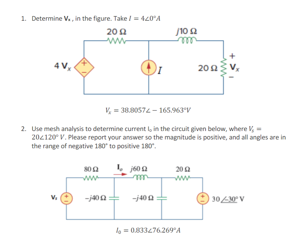 Solved Determine Vx, ﻿in the figure. Take | Chegg.com