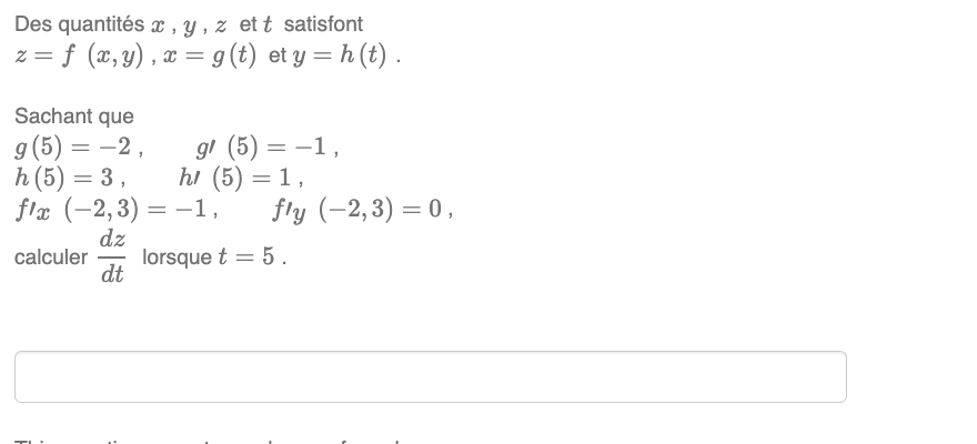 Solved Quantities x,y,z and t satisfyz=f(x,y),x=g(t) ﻿and | Chegg.com
