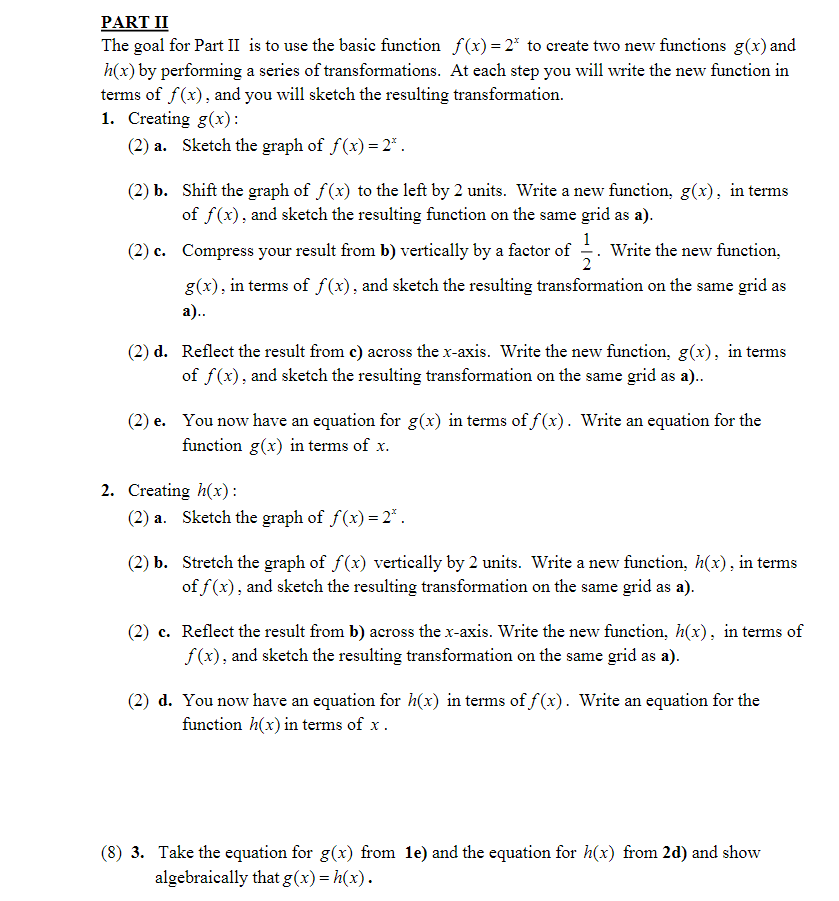 Solved PART IIThe goal for Part II is to use the basic | Chegg.com