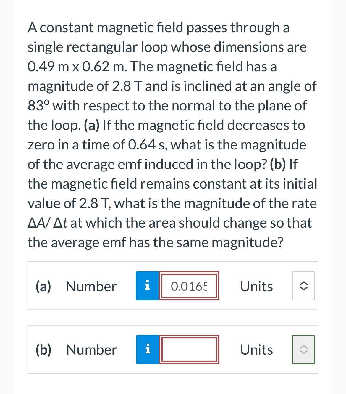 Solved A constant magnetic field passes through a single | Chegg.com
