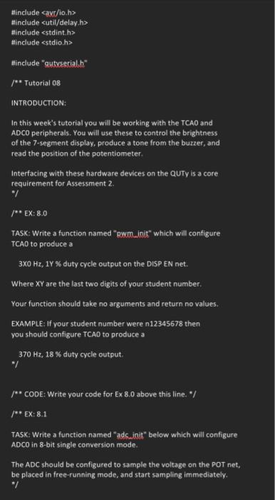 Solved Hinclude cavr/io.h> ftinclude h > Ainclude sstdint hs | Chegg.com