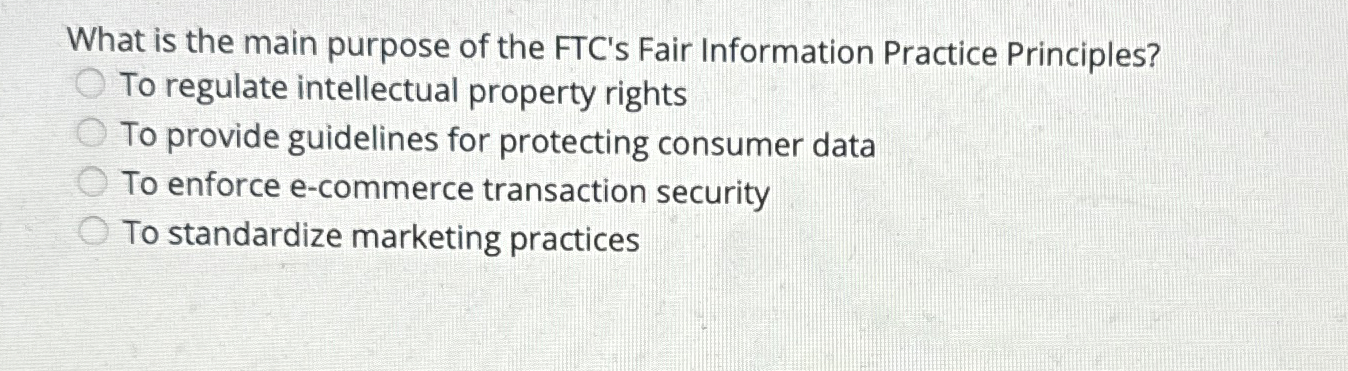 Solved What is the main purpose of the FTC's Fair | Chegg.com