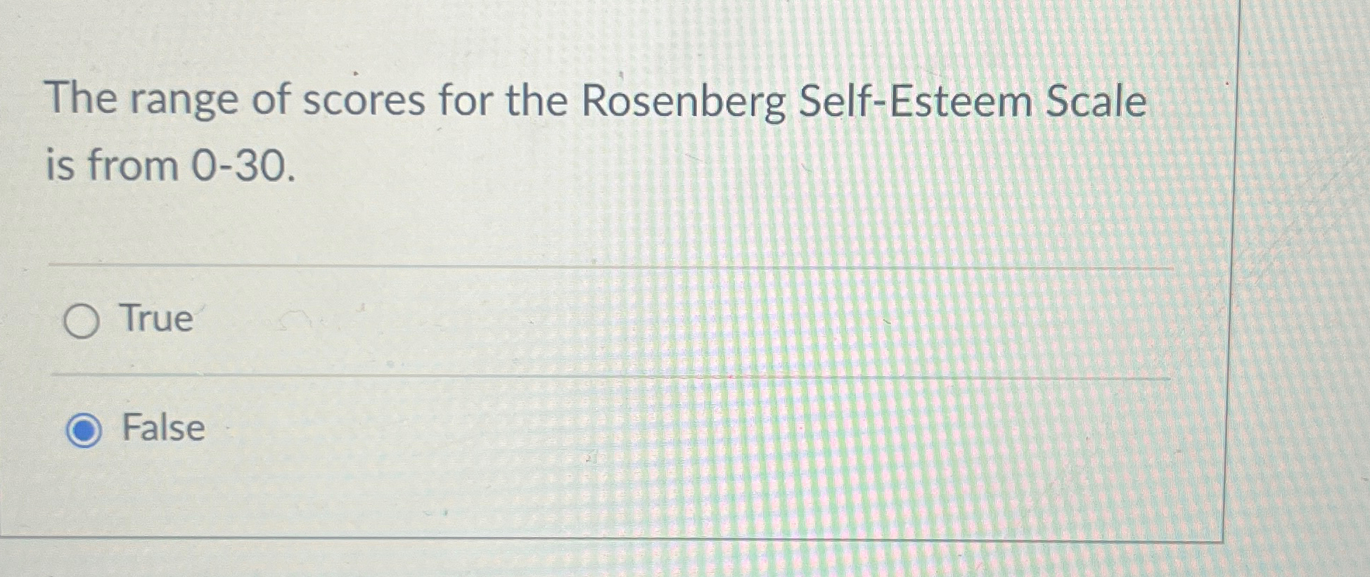 Solved The range of scores for the Rosenberg Self-Esteem | Chegg.com