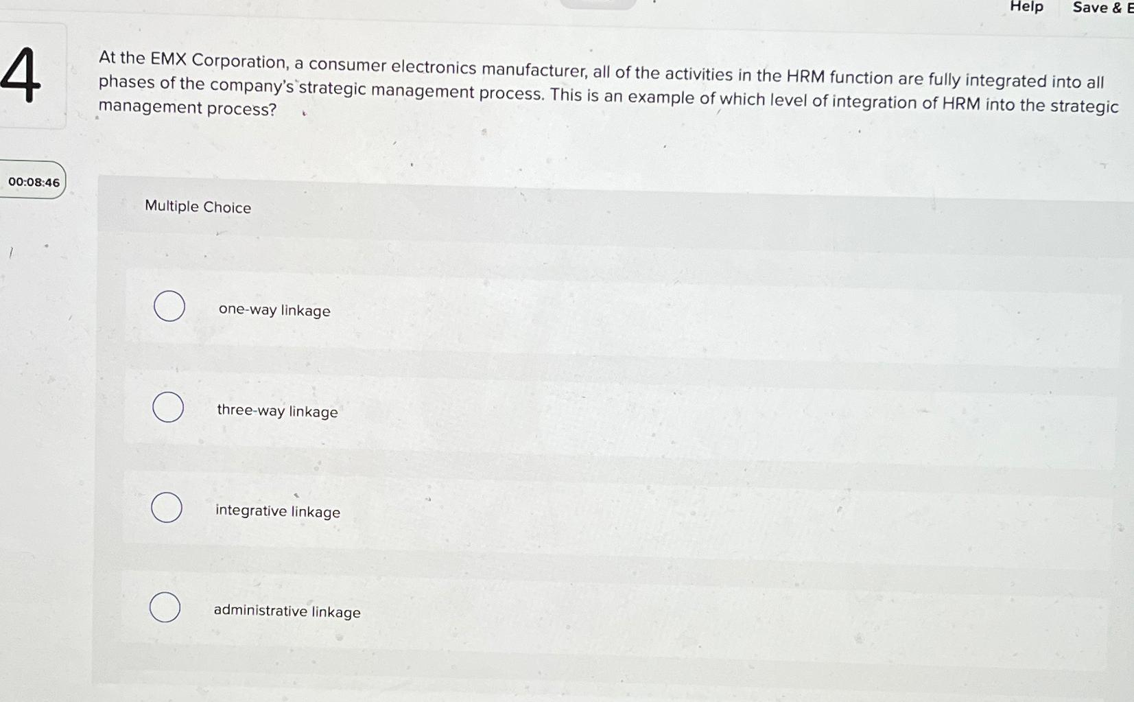 Solved HelpSave &4At the EMX Corporation, a consumer | Chegg.com