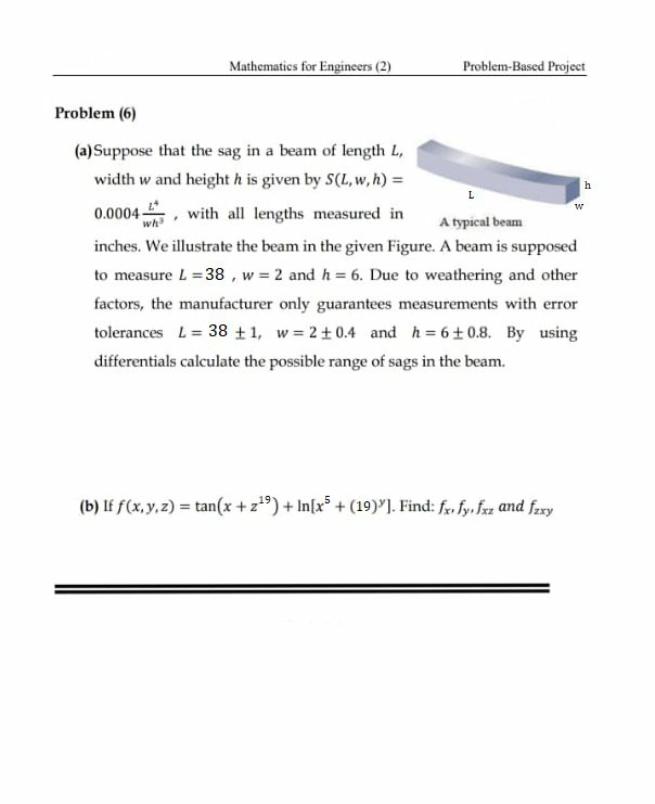 Solved Mathematics for Engineers (2) Problem-Based Project | Chegg.com