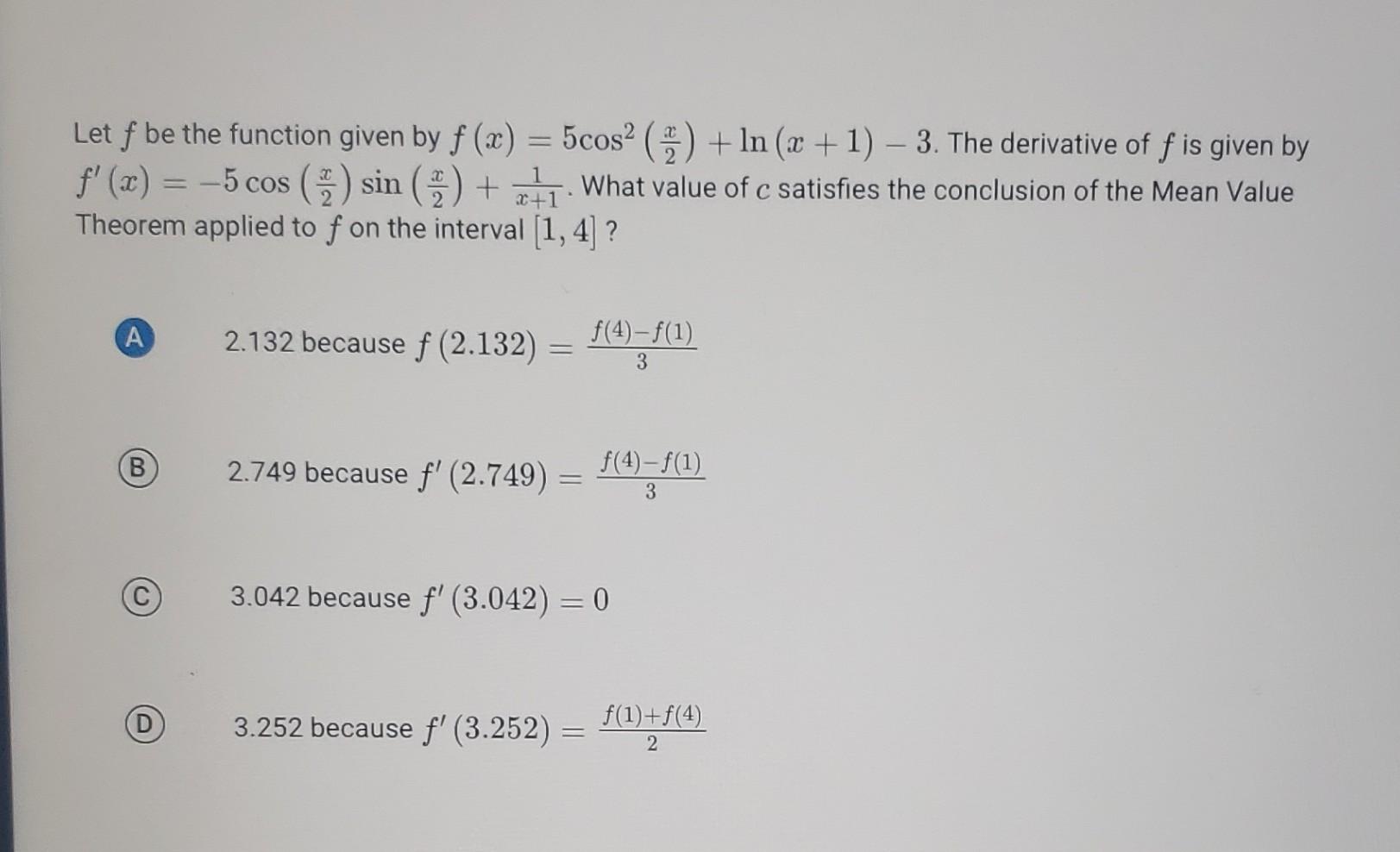 Solved Let f be the function given by | Chegg.com