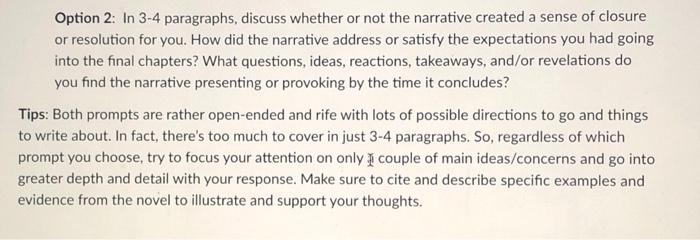 Solved Option 1: In 3-4 paragraphs, consider how Esch, | Chegg.com
