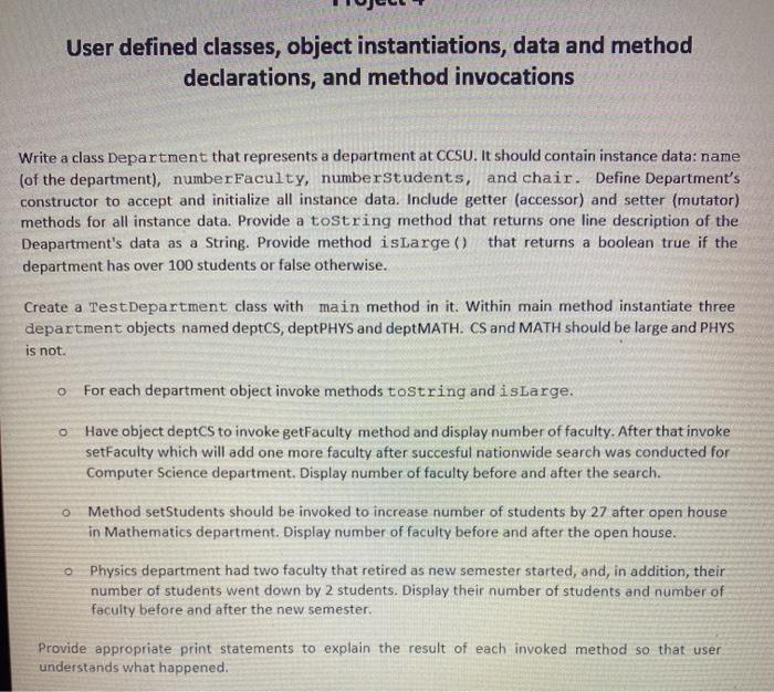 Solved User Defined Classes Object Instantiations Data And