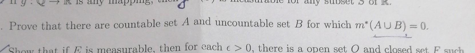 Solved Prove that there are countable set A and uncountable | Chegg.com