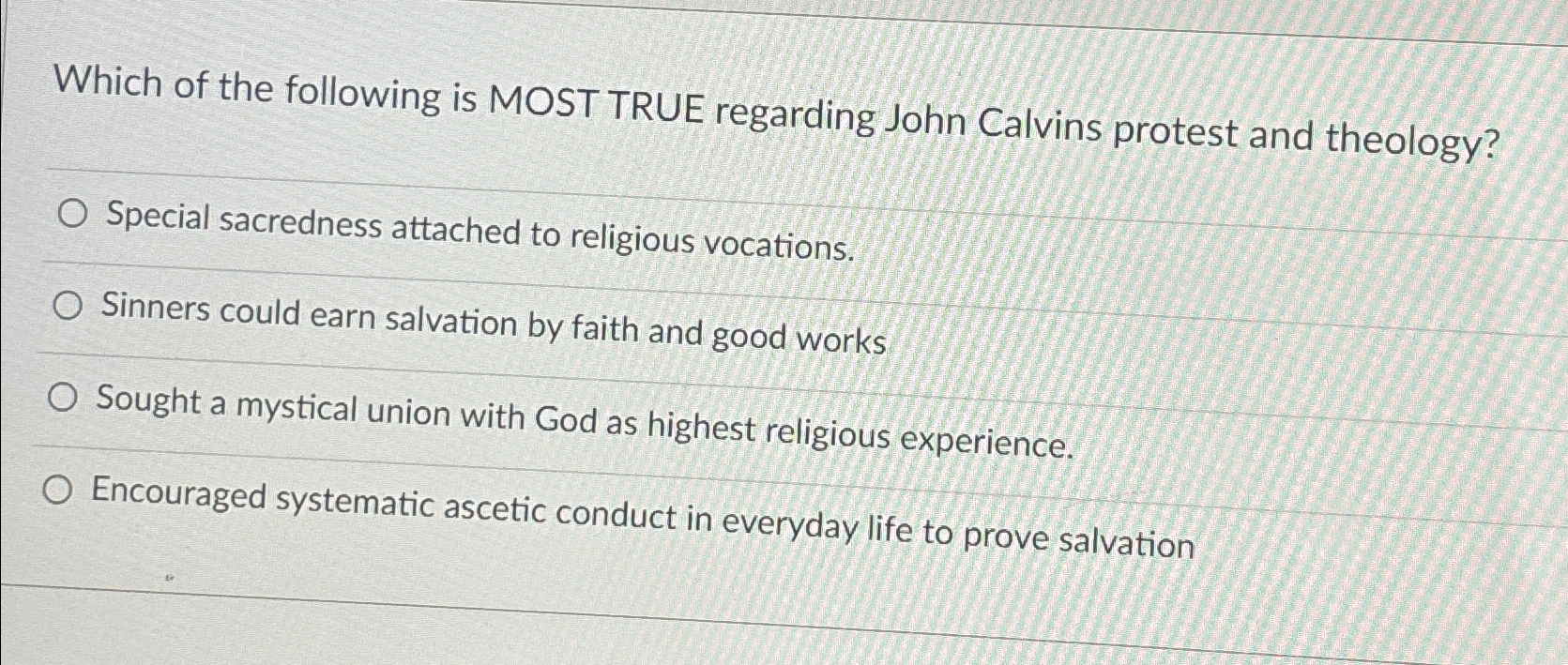 Solved Which of the following is MOST TRUE regarding John | Chegg.com