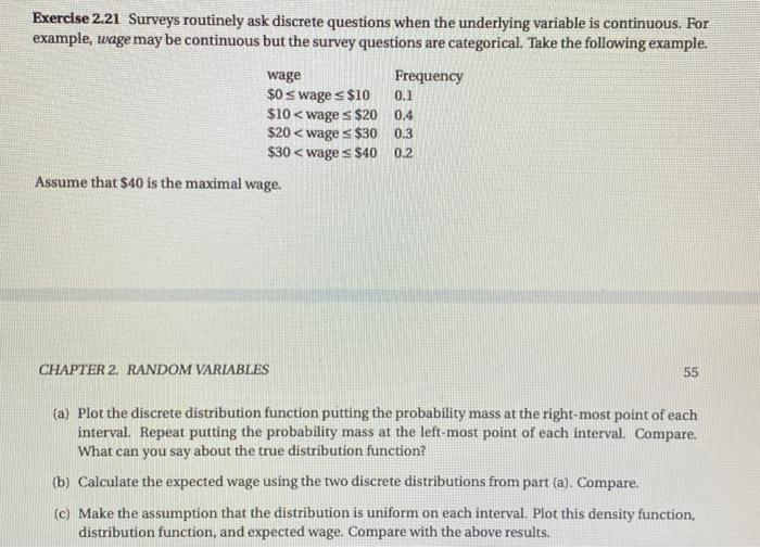 Solved Exercise 2.21 Surveys routinely ask discrete | Chegg.com